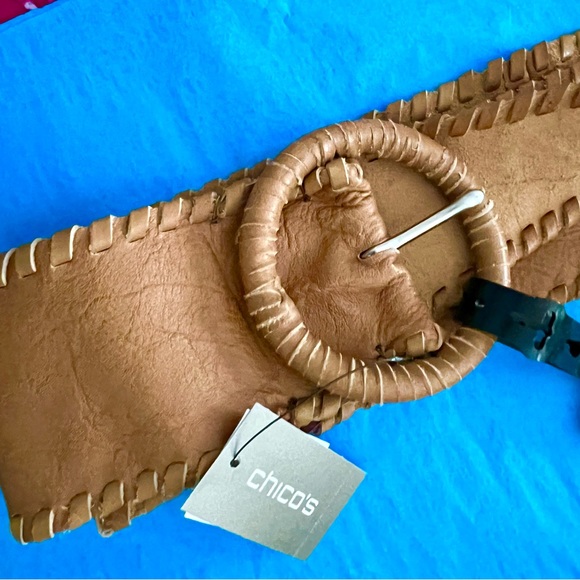 Chico’s | Accessories | Nwt Chicos Cognac Sash Leather Belt M | Poshmark